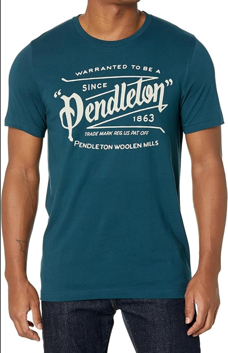 Pendleton Archive Logo Graphic Tee - Atlantic/Cream - | Woody's Classic Man